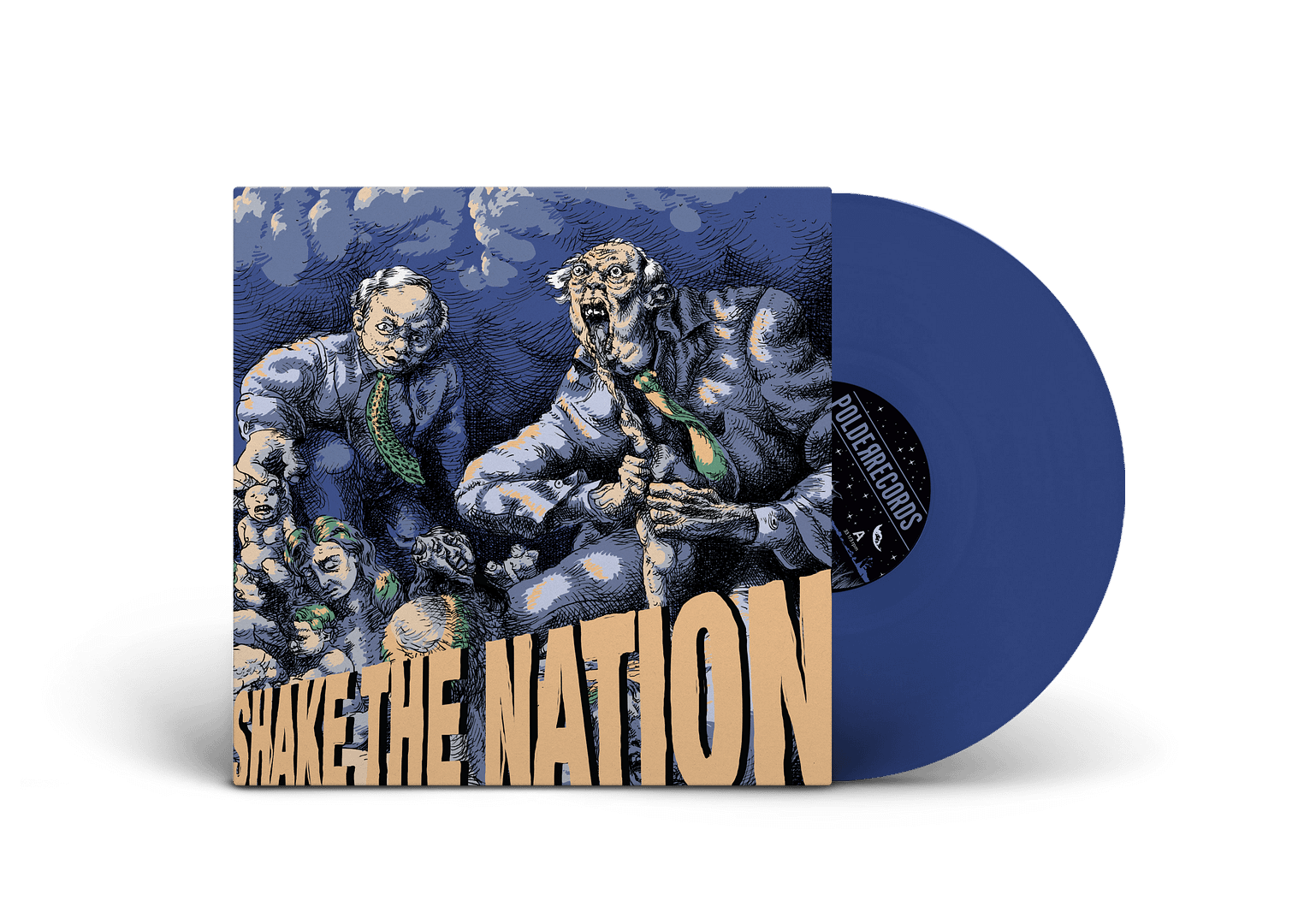 SCRAPE – Shake The Nation (SS 12″ W/Screenprint – BLUE) – POLDERRECORDS